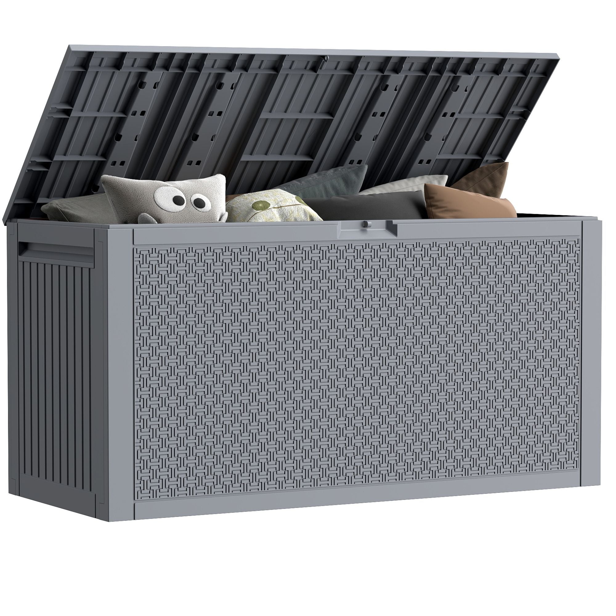 EHHLY 90 Gallon Outdoor Storage Box, Lockable Package Outside Storage